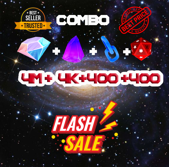 (All-In-One) 4M GEMS (Tax Cover) + 4.000 RR + 400 Frost Bins + 400 Dice ...