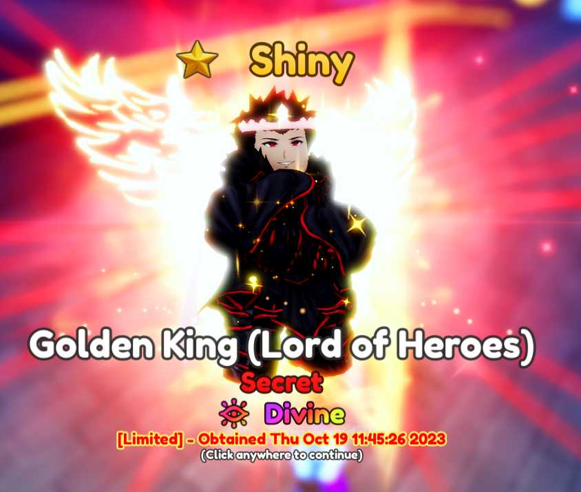 Shiny Gilgamesh evo( Golden King Lord of Heroes ), B+/A-/A- | AA ...