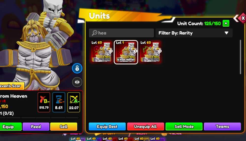 Anime Reborn - Secret Unit Dio / Io From heaven ( Perfection ) EVO