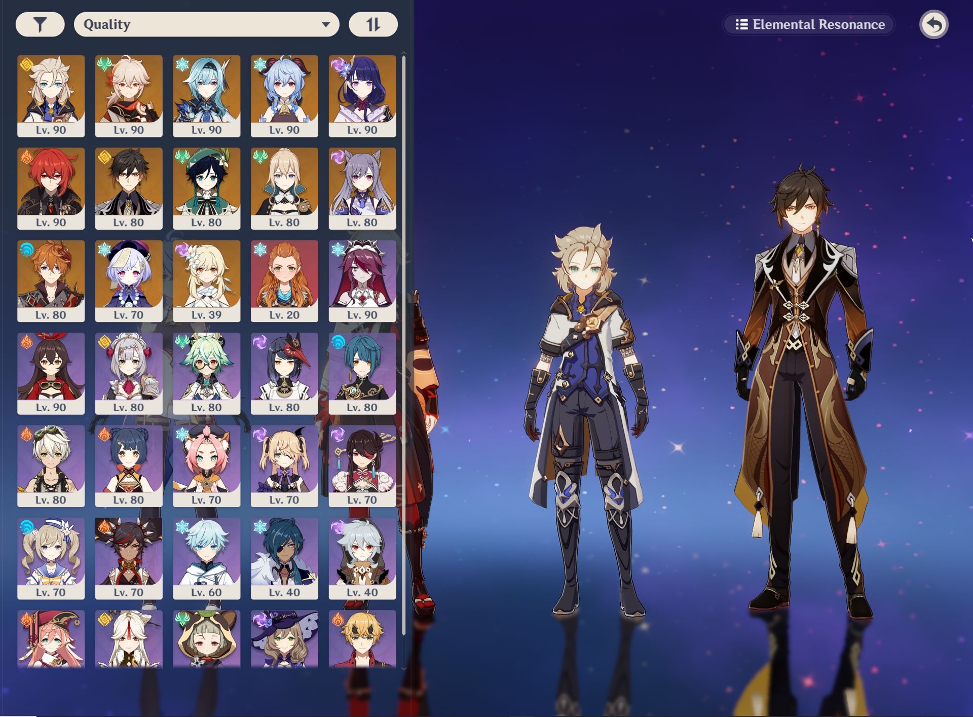 [INSTANT DELIVERY] NA AR58 Raiden c2 + Skyward Spine, Ganyu c1 + Amos ...