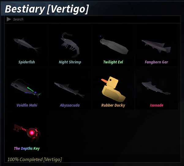 FISCH | Vertigo Bestiary Completion