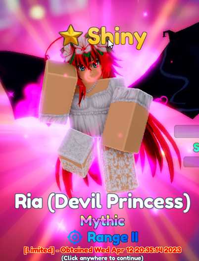 ⭐Shiny Ria Devil Princess EVO Anime Adventures AA