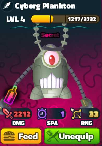 Spongebob TD Tower Defense | Secret Formula Cyborg Plankton | Cheapest ...