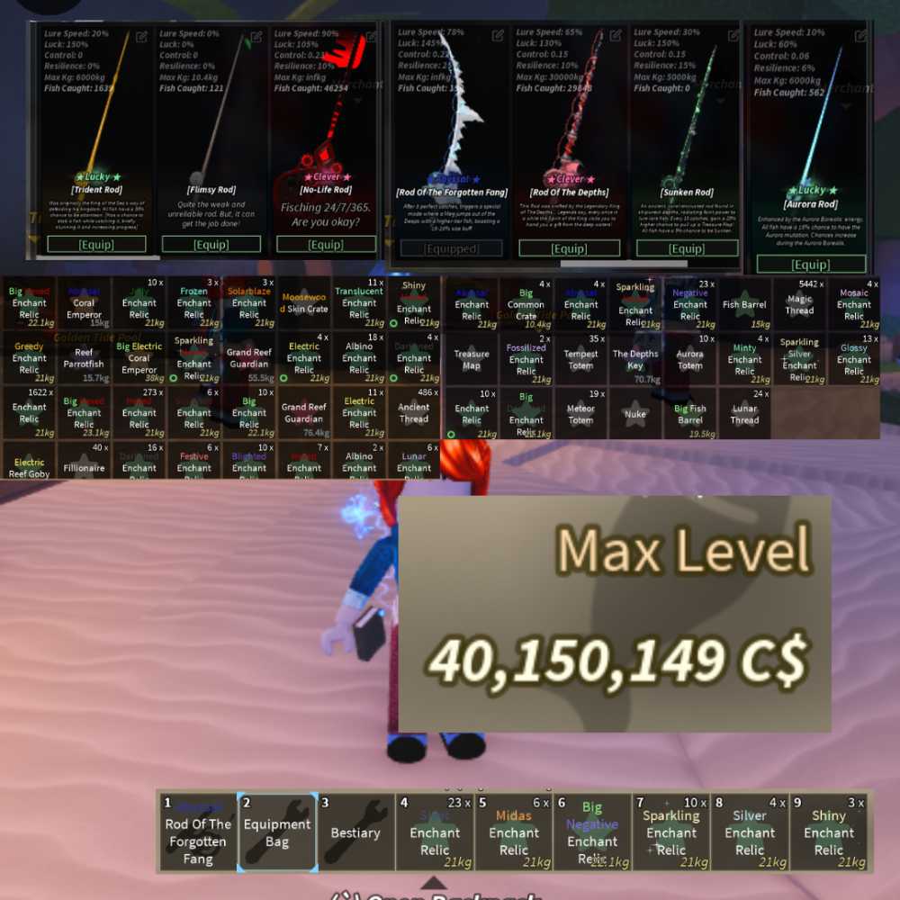 ID 435 Fisch: Level 750 Max- 40M C$ - Rod of the Forgotten Fang, No ...