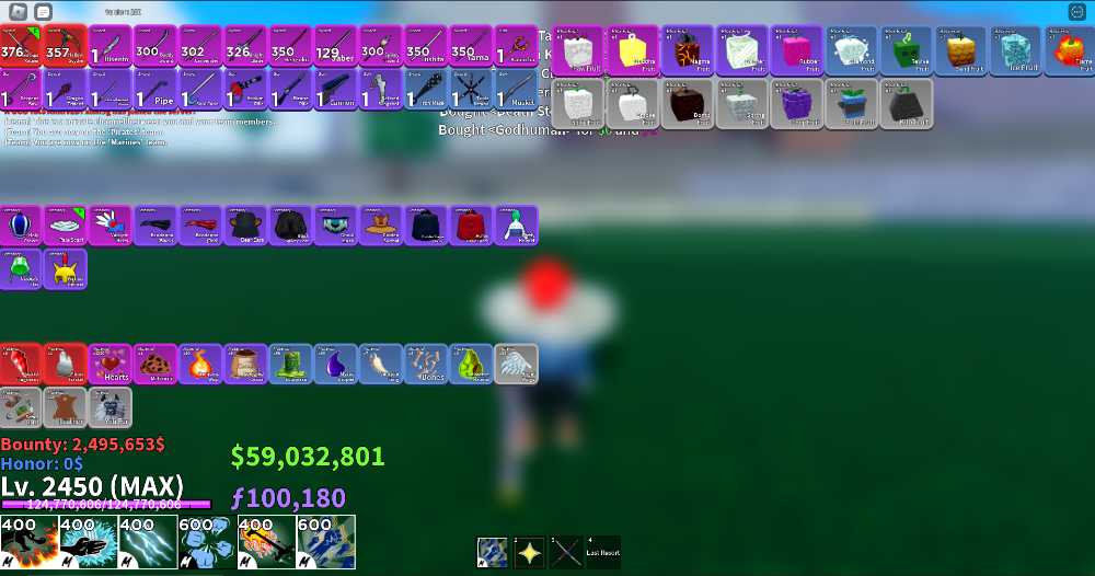 Blox Fruits| Lv2450 | Godhuman + Cursed Dual Katana + Hallow Scythe ...