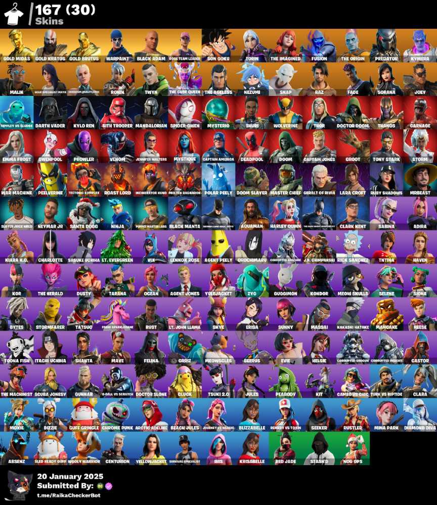 167 skins | OG STW | Master Chief | Gold Midas | Gold Kratos | Gold ...