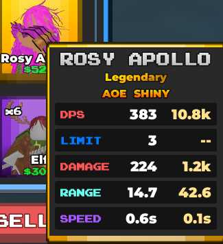 Rosy Apollo SHINY Legendary - Pixel TD - Pixel Tower Defense (Apollo Evo)