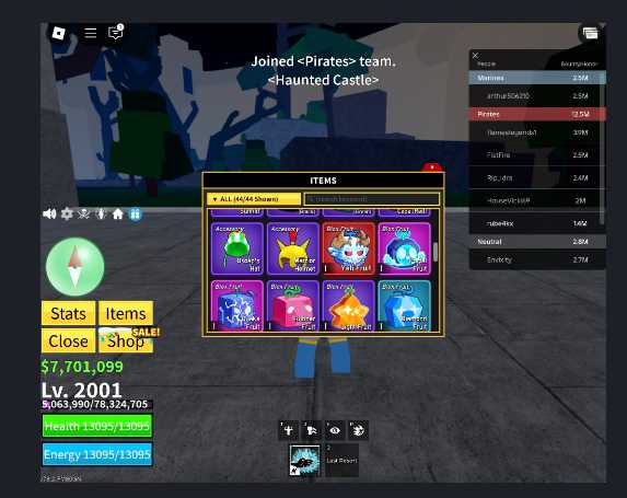 Blox Fruits / Yeti Inventory / Portal Inventory / 7m Beli / Unlinked