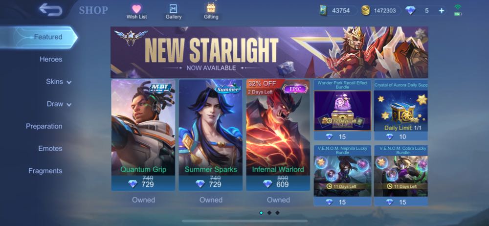 686 Skins | Mythical Glory 2K | Completed Legend Skins Included Lunox ...