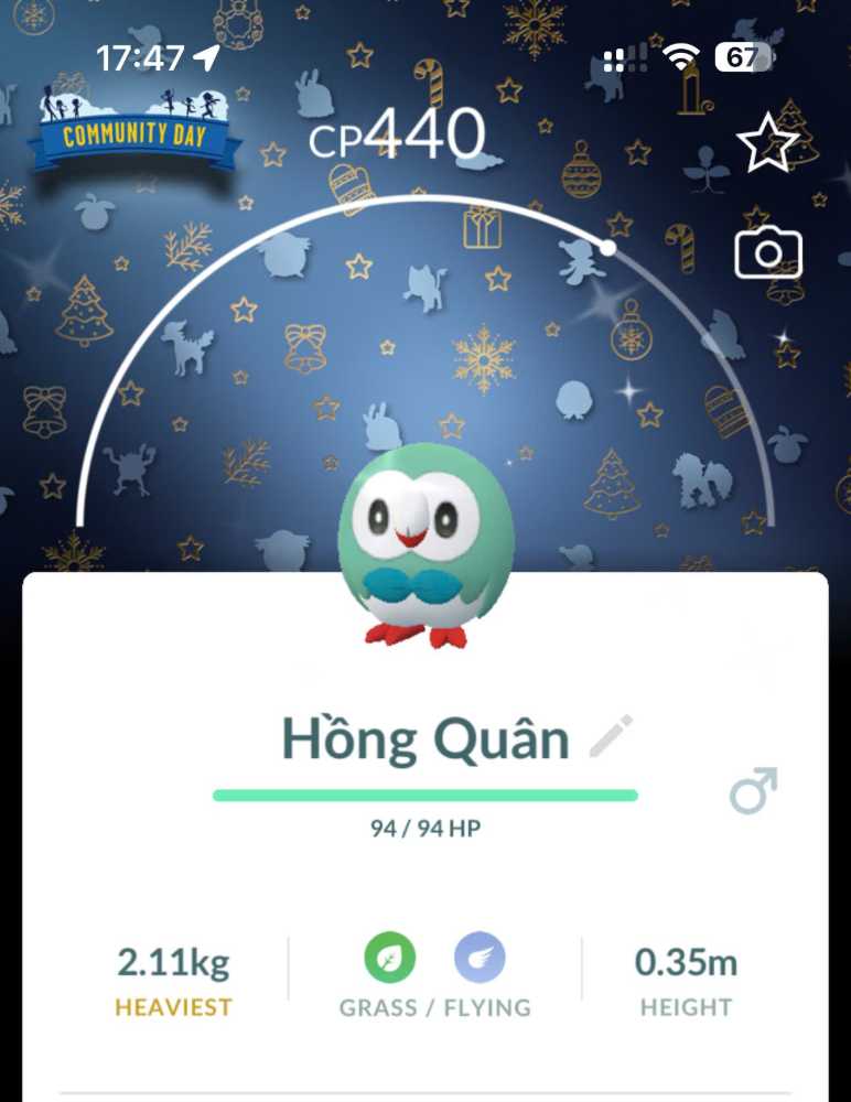 TRADING SHINY ROWLET SPECIAL BACKGROUND COMMUNITY DAY GLOBAL 20 000 ...