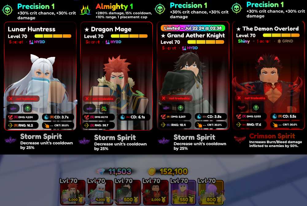 Almighty Dragon Mage EVO + Precision Lunar Huntress Unevo + Precision ...