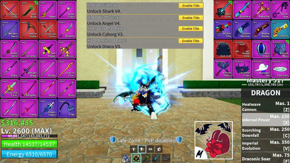 [Blox Fruits] A8: Perm DRAGON (East) - Eclipse Skin (Chromatic) | 13 ...