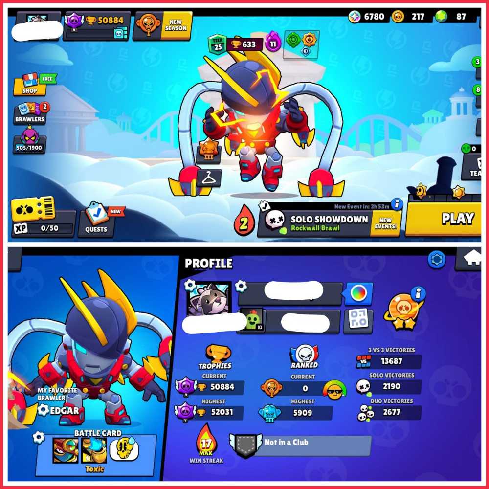 78 BRAWLERS MAX50.8K TROPHYmecha Edgar/merchant gale/jet ski Jacky ...