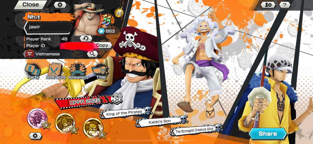 [TA1409] 9 Ex Meta / Roger V2 New + Kid Law + Luffy Gear 5 + Shanks ...
