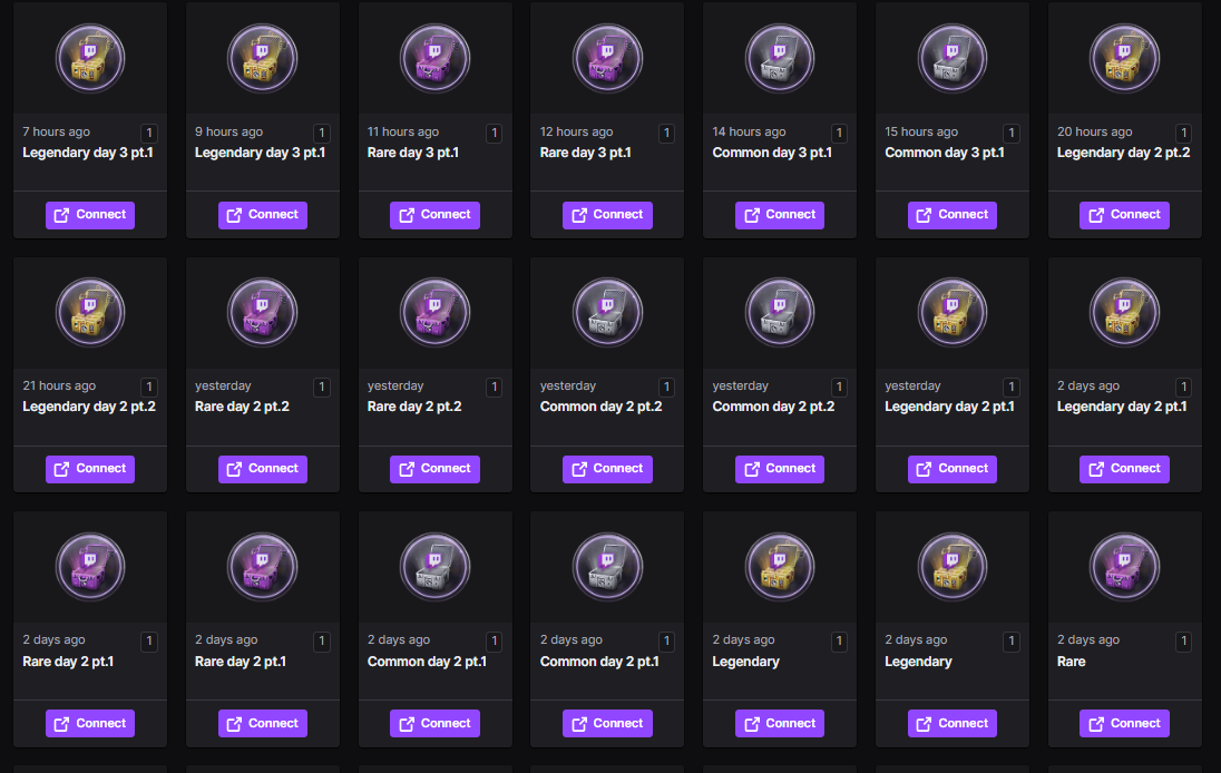 [TWITCH DROPS] Winter Drops 68 CASES 22 RARE 24 COMMON 22 LEGENDARY