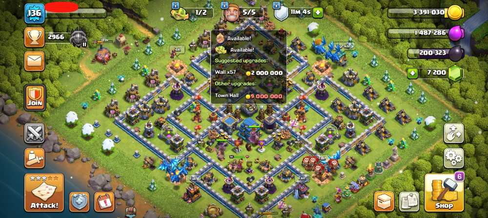 #481-ALMOST MAX TH 12-Lvl 136-King 65-Queen 65-Minion Prince 40-Warden ...