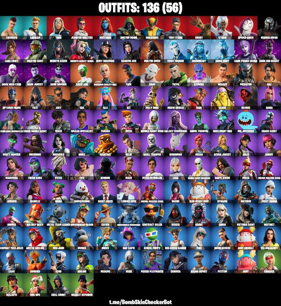 136 skins Leviathan Axe, Skull Trooper, Ghoul Trooper, Minty Bomber ...