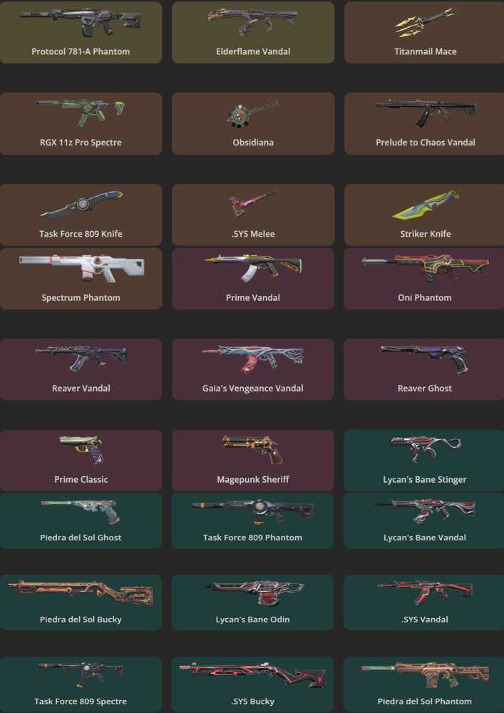 [EU] 71 skins, 5 knife, Elderflame Vandal, Protocol 781-A Phantom ...