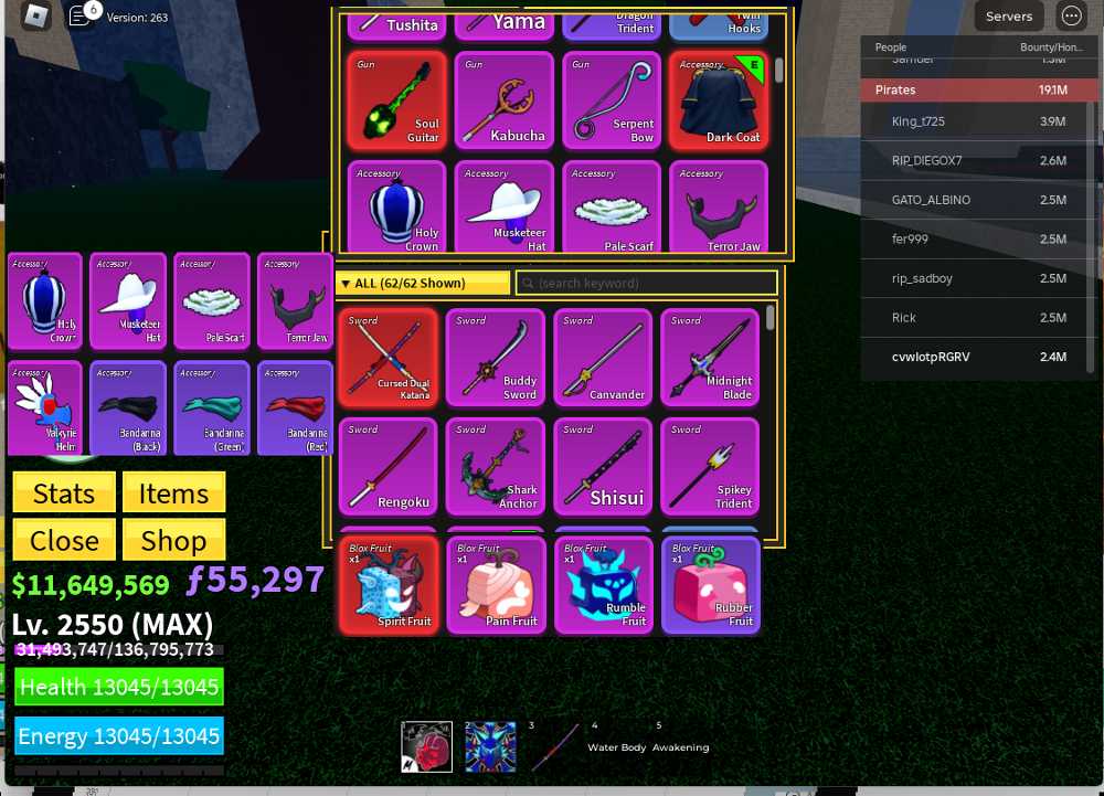 Blox Fruits / Sanguine Art / Awakening Human FULL Gear / CDK / Trex ...