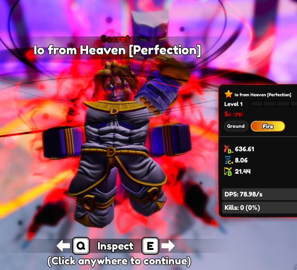 Anime Reborn - Secret Unit Dio / Io From heaven ( Perfection ) EVO Roblox