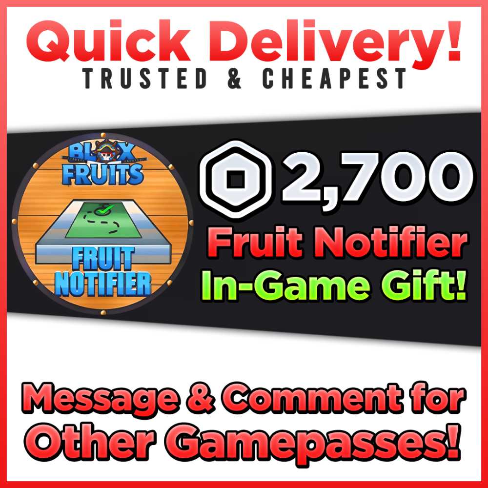 ⭐️ Fruit Notifier Gamepass - Blox Fruits ⭐️ 100% SAFE - QUICKEST ...