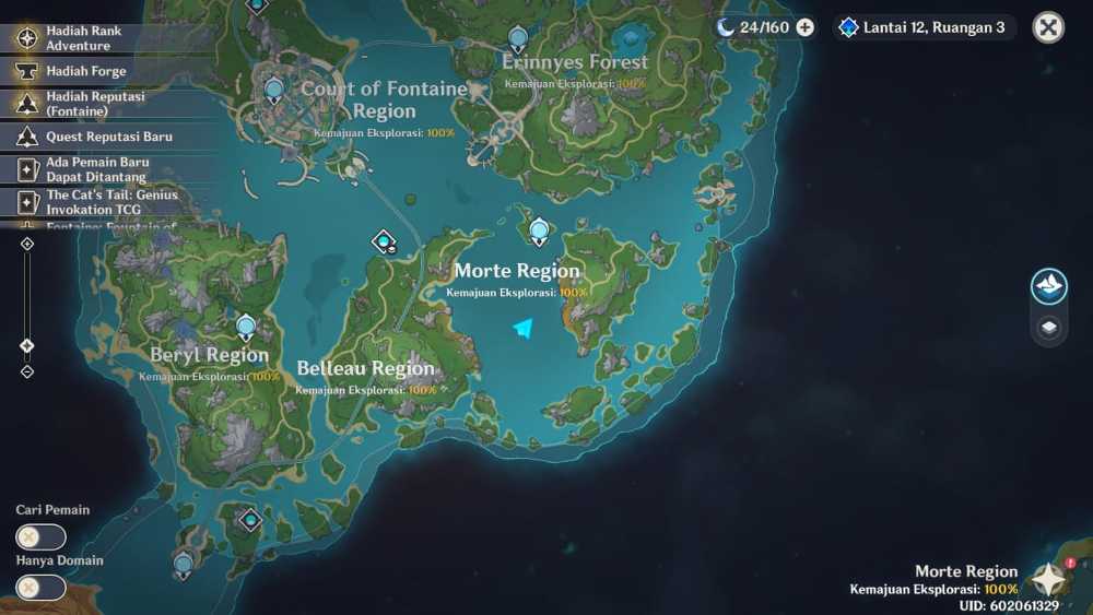 Explore 100% Fontaine 7 Map + All Chest And All Hydroculus