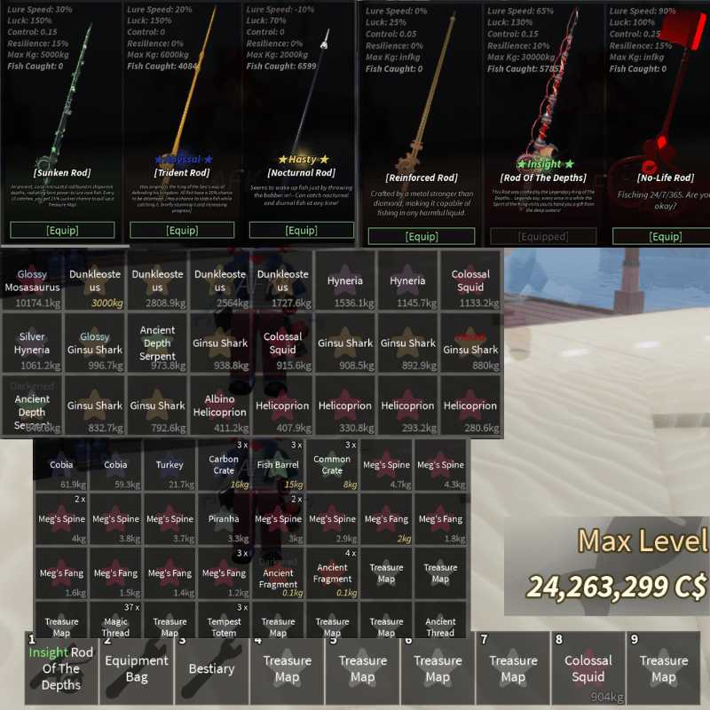 ID94Fisch: Level 750 Max 24M2 C$ - No-Life Rod , Rod of the Depths ...