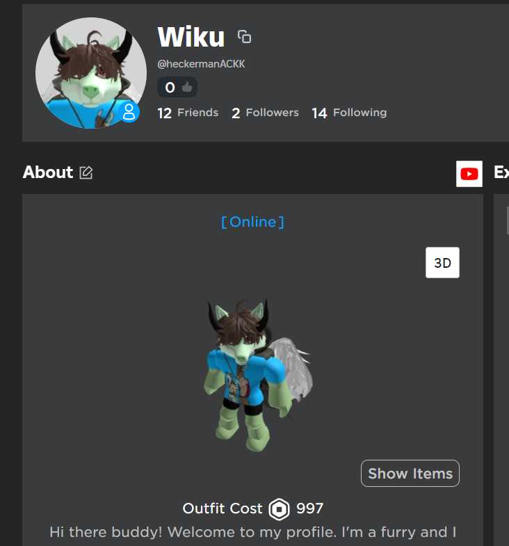 ⭐ Account 2020 ⭐ (FURRY ACCOUNT) [4000+ robux used] (4k robux used)