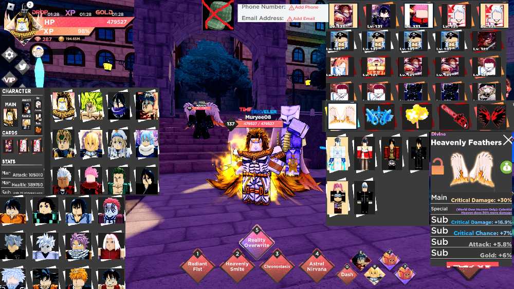 Anime Dimensions Simulator Dio over heaven Lv.137