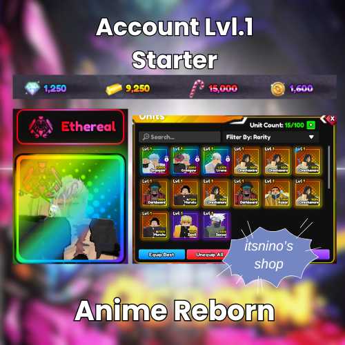 Anime Reborn - Starter Account [Shiny Grimjaw- Ethereal, Urame] - Auto ...
