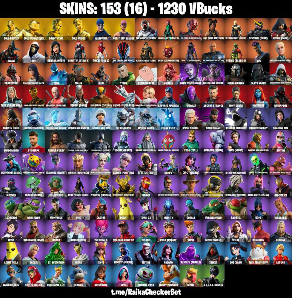 153 SKINS PSN/XBOX/NINTENDO/PC POLO PRODIGY RAGE OG STW STADIUM HERO ...