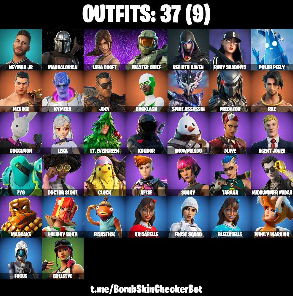 PC/PSN/XBOX 37 Skins Rebirth Raven, Backlash, Master Chief, Lara Croft ...