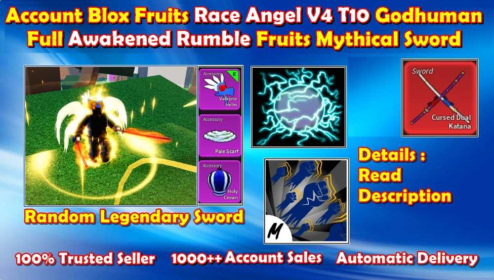 Blox Fruit Level 2550 Race Angel V4 T10 Full Gear GodHuman Full ...