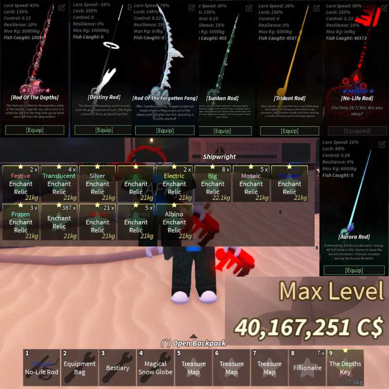 SALEID533Fisch: Level 750 Max 40M C$ - Rod of the Forgotten Fang, No ...