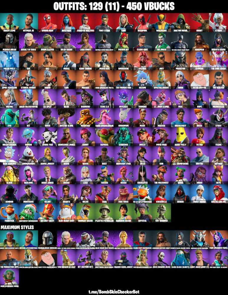 129 SKINS+GET GRIDDY+GOLDEN LARA CROFT+FULL BESKAR MANDALORIAN+RACHEL ...