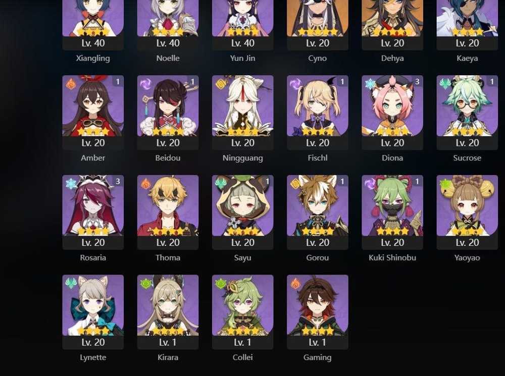 Asia - 43 AR Ayaka - Tartaglia - Kazuha - Zhongli - Cyno - Diluc ...