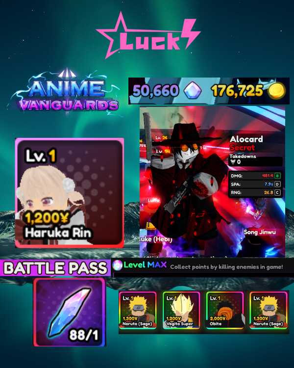 AV54 | Secret Alocard(Alucard) + Haruka Rin + 4 Mythic -50k Gem + 88 ...