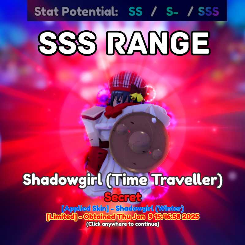 A741Shadowgirl / Homura Evo SS/S-/SSS - Anime Adventures - Instant Delivery