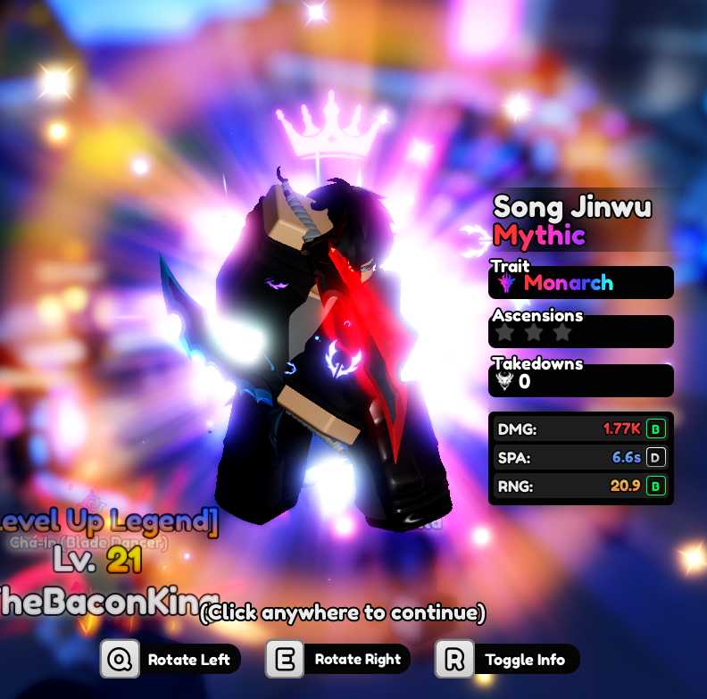 Anime Vanguard: Sjw Monarch trait 0.1 account Fresh