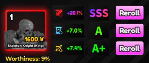 SSS Damage | A SPA | A+RNG | Skeleton Knight ( King ) with cursed ...