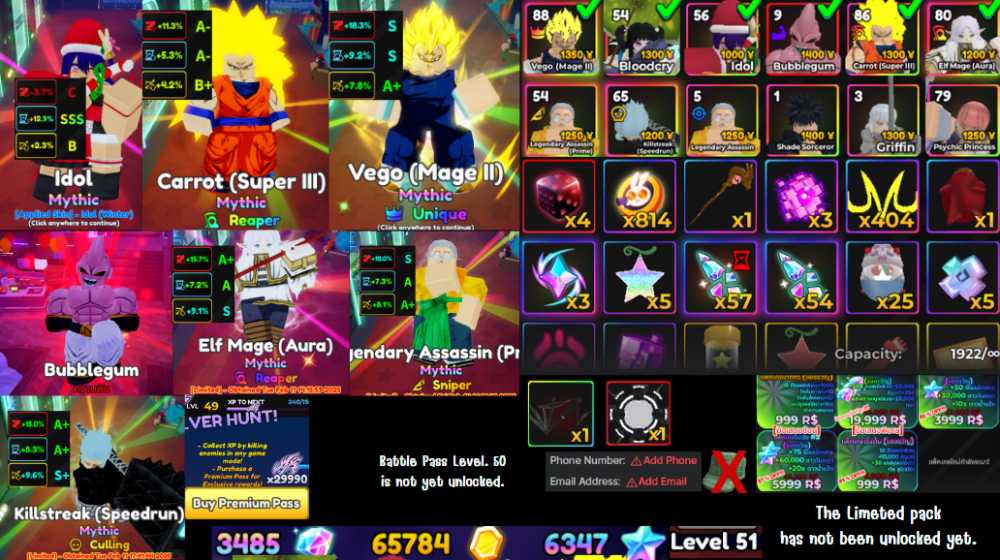 Vego (Mage) Trait Unique 0.1% Roblox ID9 Anime Adventures AA | Account ...