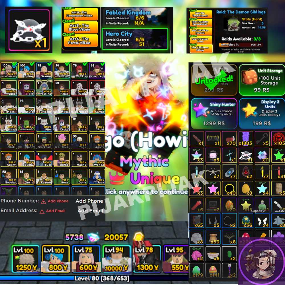 Bakugo (Howitzer) Unique | Account | Anime Adventures AA | No Bindings ...
