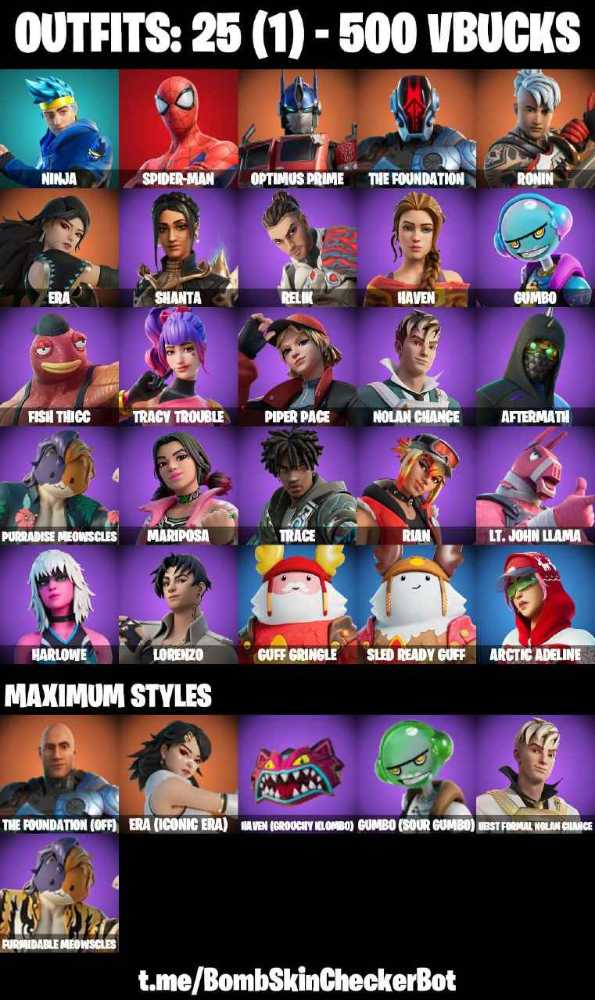 25 SKINS+TRACY TROUBLE+SPIDER-MAN+MARIPOSA+ERA(MAX)+THE FOUNDATION(MAX ...