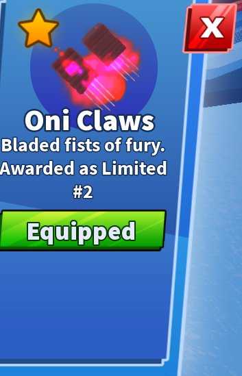 ONI CLAWS 2 LIMITED SWORD TRADE PLAZA BLADE BALL