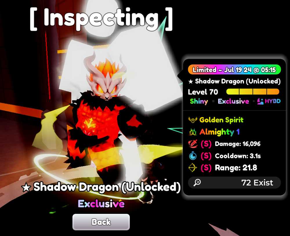 Shiny Shadow Dragon Almighty SSS Instant Delivery