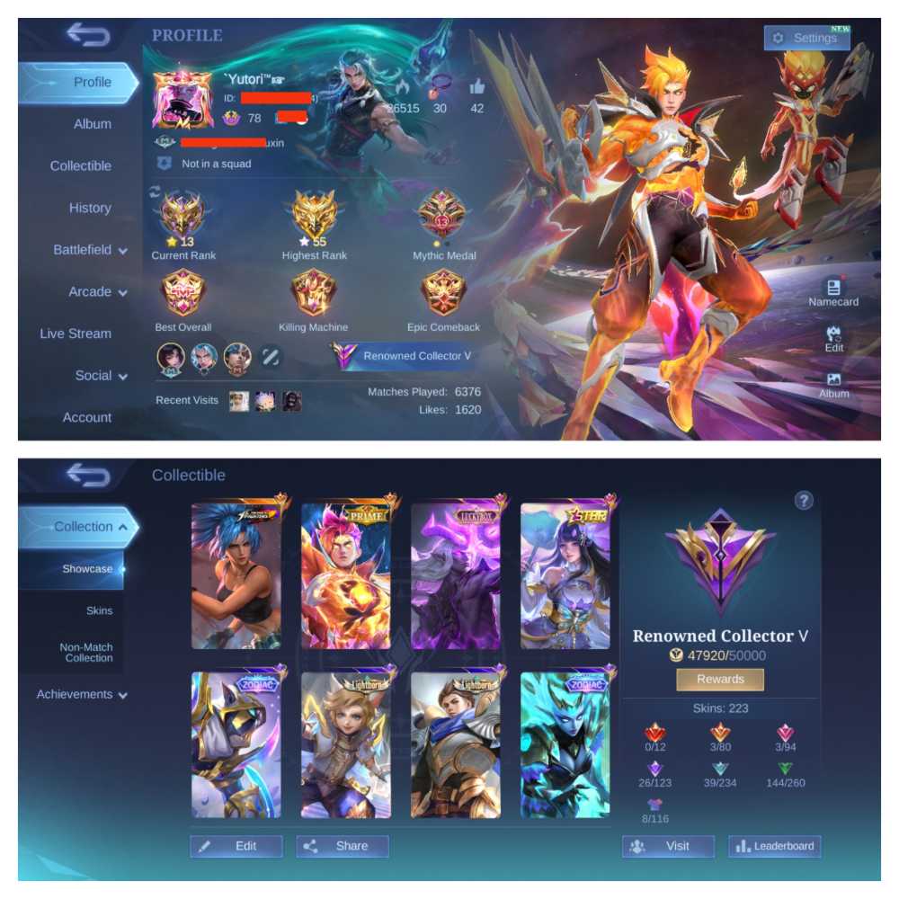 ML18 HERO 123 SKINS 223 RECALL EPIC EMBLEM ALL MAX PRIME CLAUDE,KOF ...