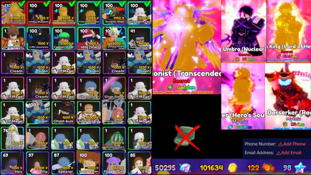 Golden Secret illusionist (Transcended) : Anime Adventures AA