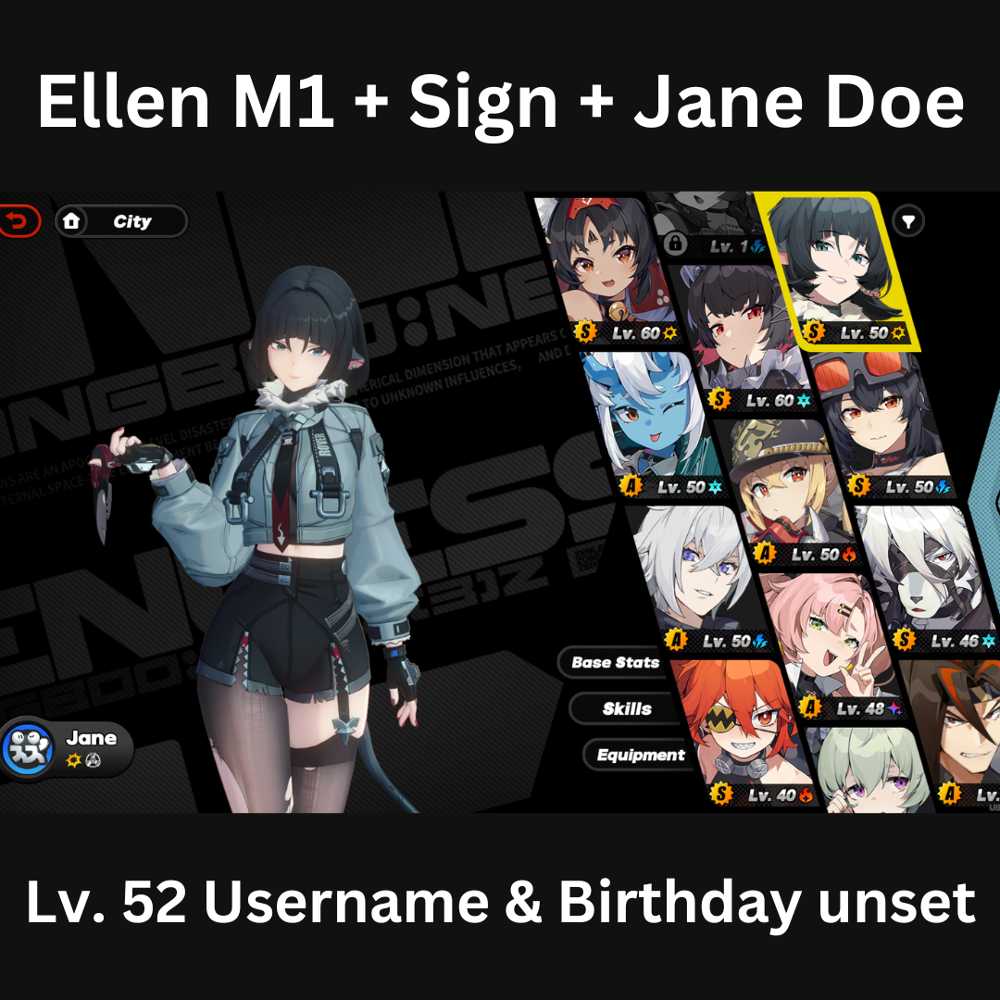 Ellen M1 + Sign + Jane Doe + Lycaon + Grace + Koleda + Soukaku M6 (Lv ...
