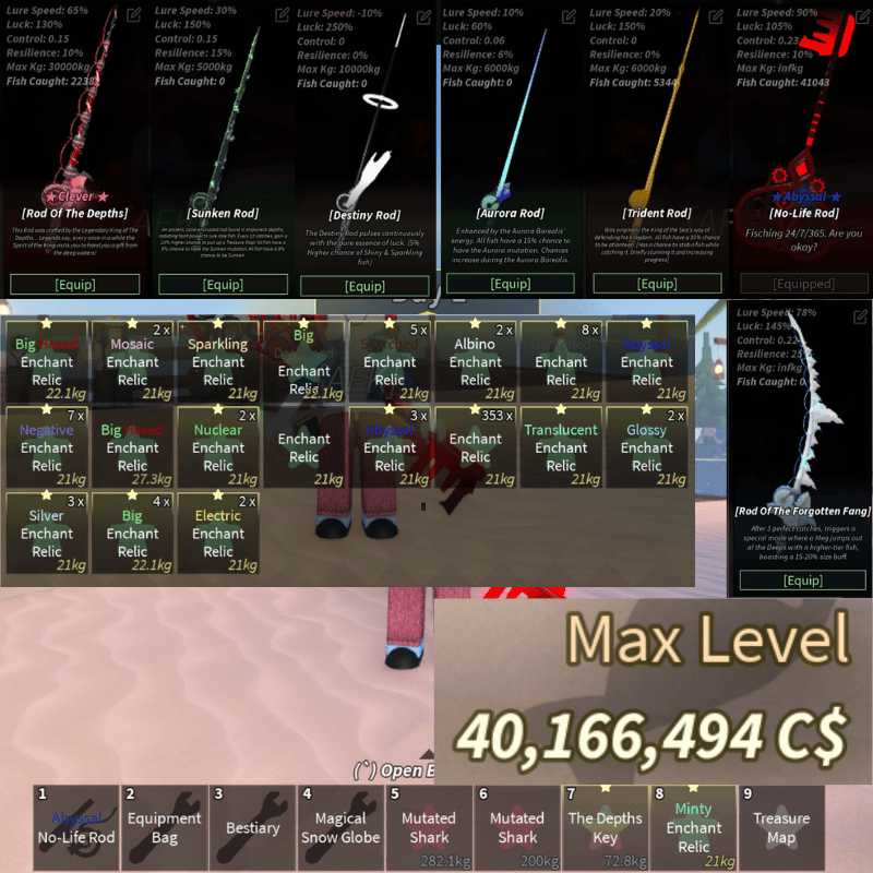 SALEID484Fisch: Level 750 Max 40M C$ - Rod of the Forgotten Fang, No ...