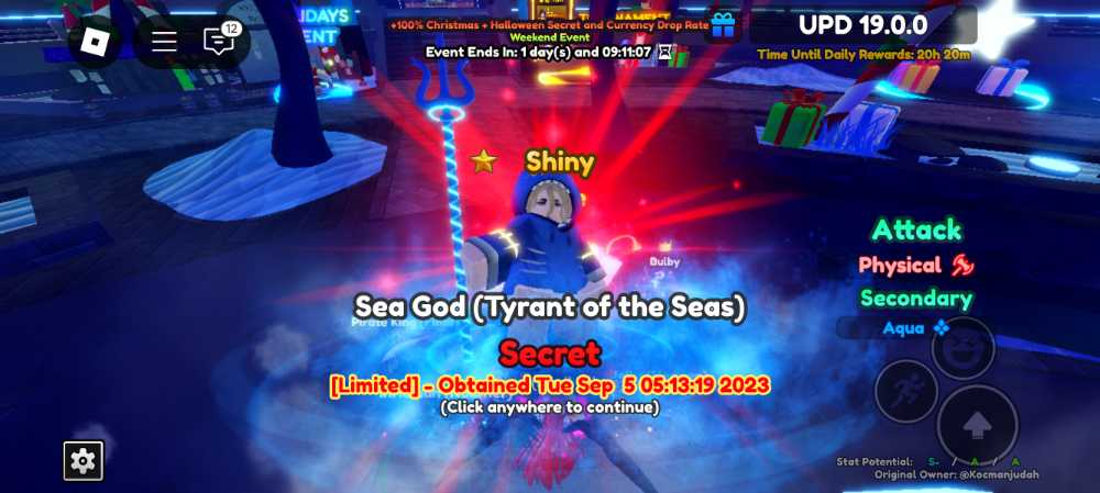 Shiny Sea God/Poseidon Evolved| Anime Adventure